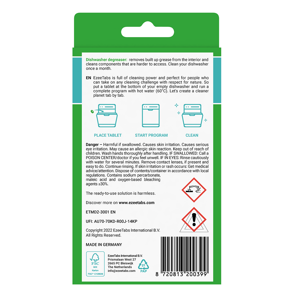 Dishwasher degreaser - EzeeTabs